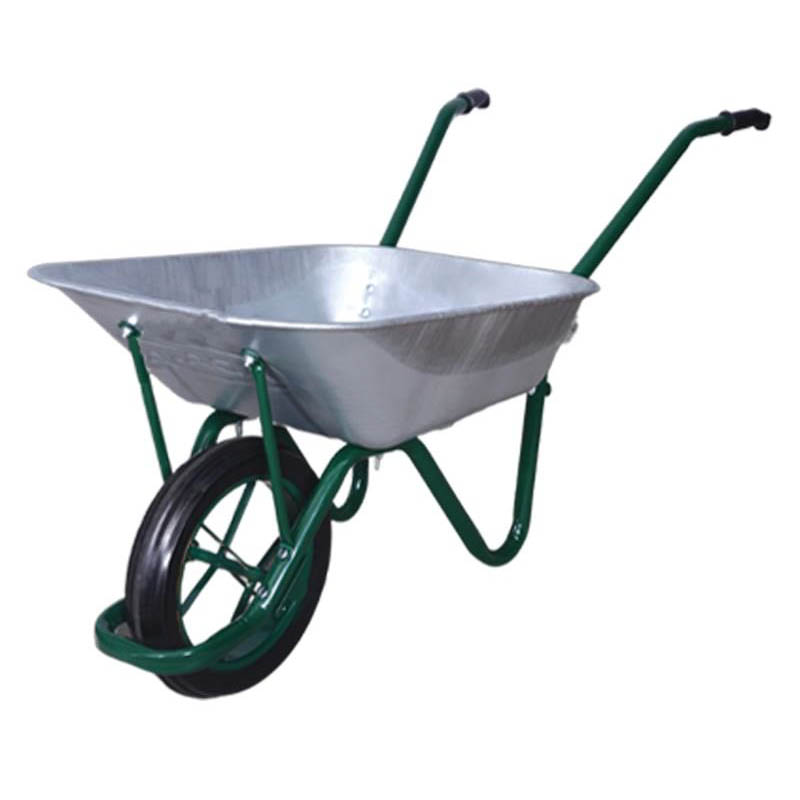 Wheel Barrows: Wheel Barrow Galvanised 80Lt Solid Wheel